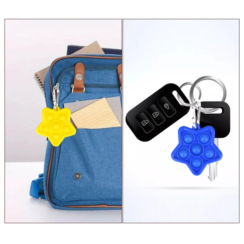 2021 Pop It Push Bubble Gadget Toy Keychain Push Pop Bubble Fidget ...