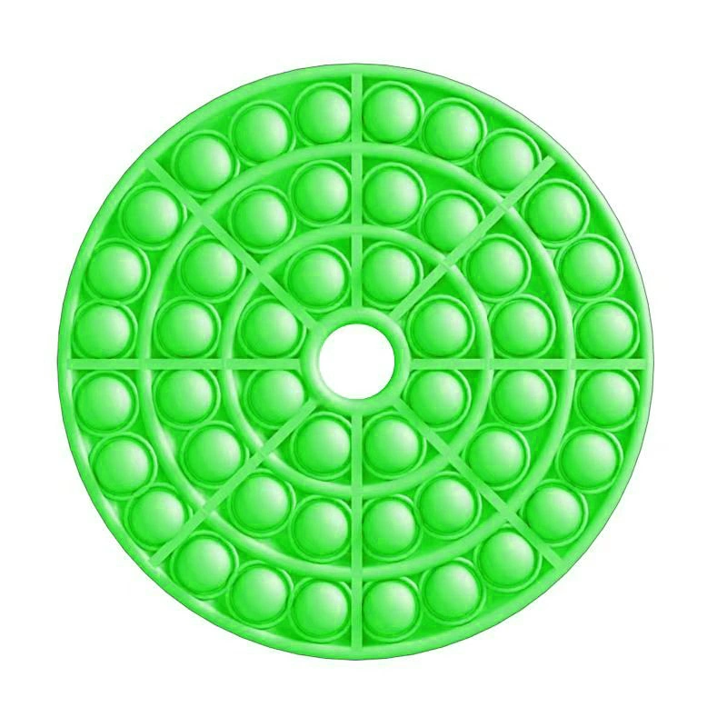 Round Push Pops Bubble Fidget Sensory Toy With Hole Flexible Stress ...