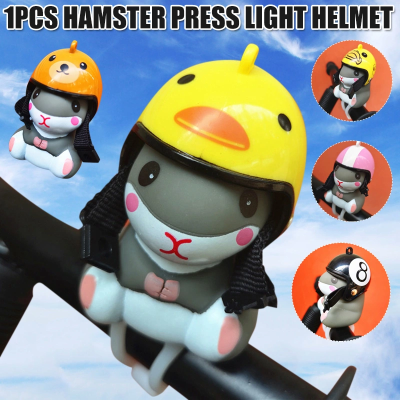 The Hamster Light Horn Bike Bells Decoration Hamster Toy With Helmet ...