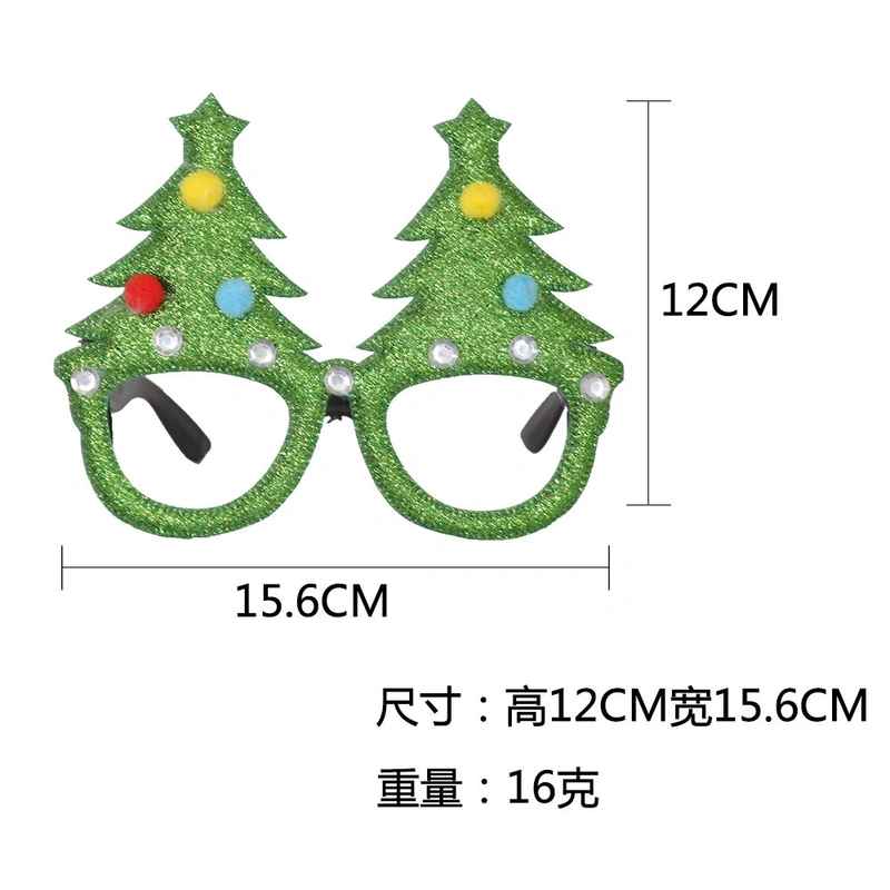 Novelty Christmas Glasses Frame Shiny Santa Eyeglasses Cute Xmas ...