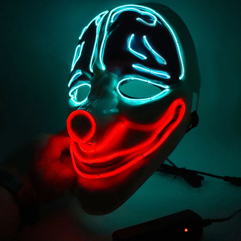 Halloween Mask LED Light Up Scary Clown Wire Mask For Festival Party ...