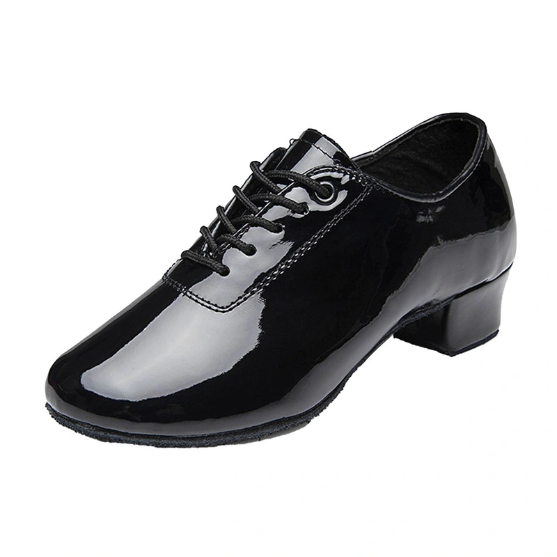 Black Patent Leather Dance Training Shoes Comfortable Dance Practice ...
