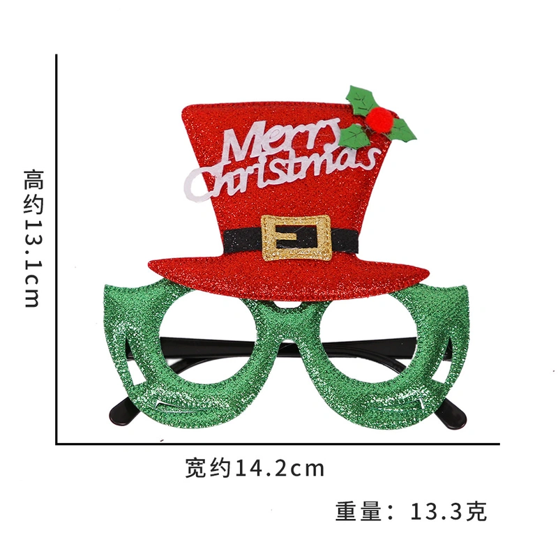 Novelty Christmas Glasses Frame Shiny Santa Eyeglasses Cute Xmas ...