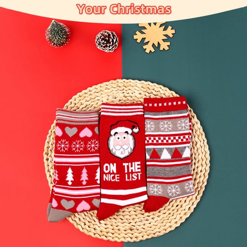 Cartoon Christmas Socks High Elastic Unisex Mid-Tube Socks Christmas ...