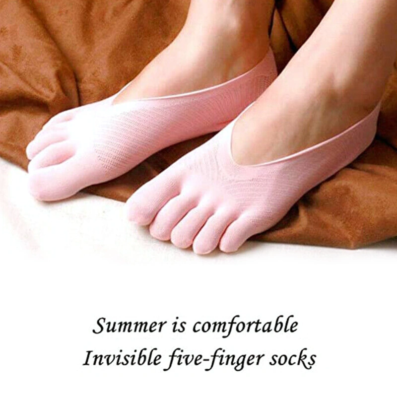 Women Five Finger Socks Ultra Thin Low-Cut Toe Separated Socks Skin ...