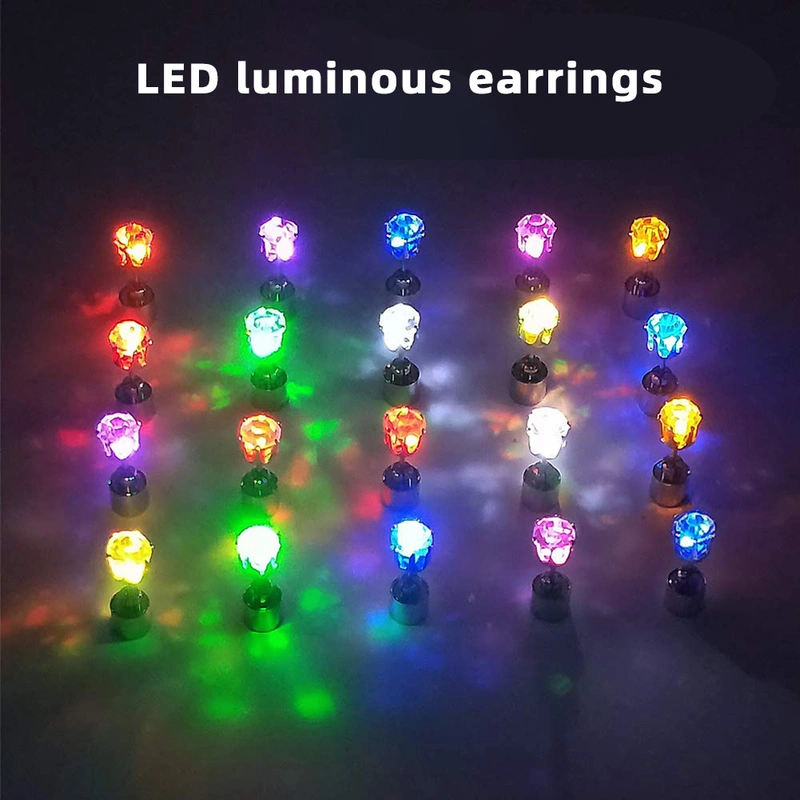 LED Lights Up Earrings Personalized Blinking Crown Earrings For Women ...