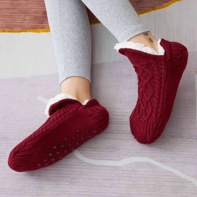Unisex Warm Knitted Floor Socks Winter House Socks Non Slip Knitted ...
