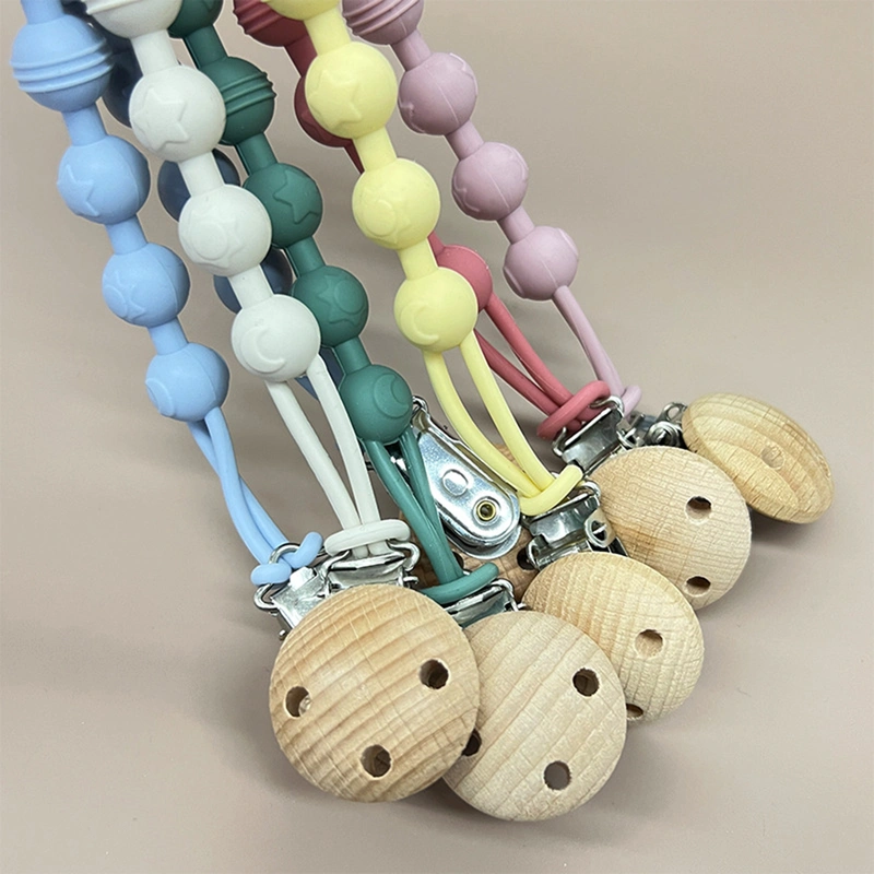 Silicone Pacifier Clip One-Piece Design Baby Pacifier Strap Soft ...