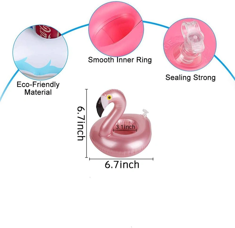 Guo 6 Pack Drink Floats Cute Animal Pool Drink Holder Set Reusable ...