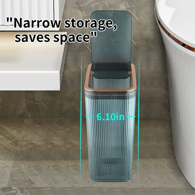 Guo Transparent Waste Bin, Bathroom Waste Bin with Lid, Waste Bin with ...