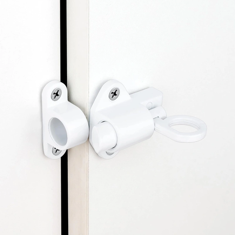 Guo 4 Packs Self-Closing Latches，White Spring Door Lock，Resilient Bolt ...