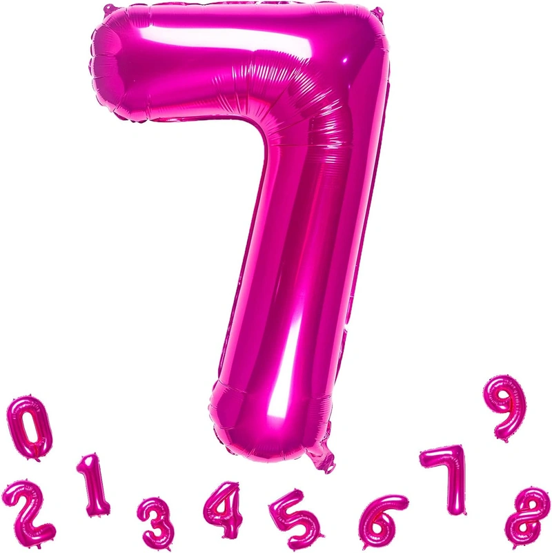 Guo 32 Inch Pink Number 2 Balloons Foil Ballon Digital Birthday Party ...