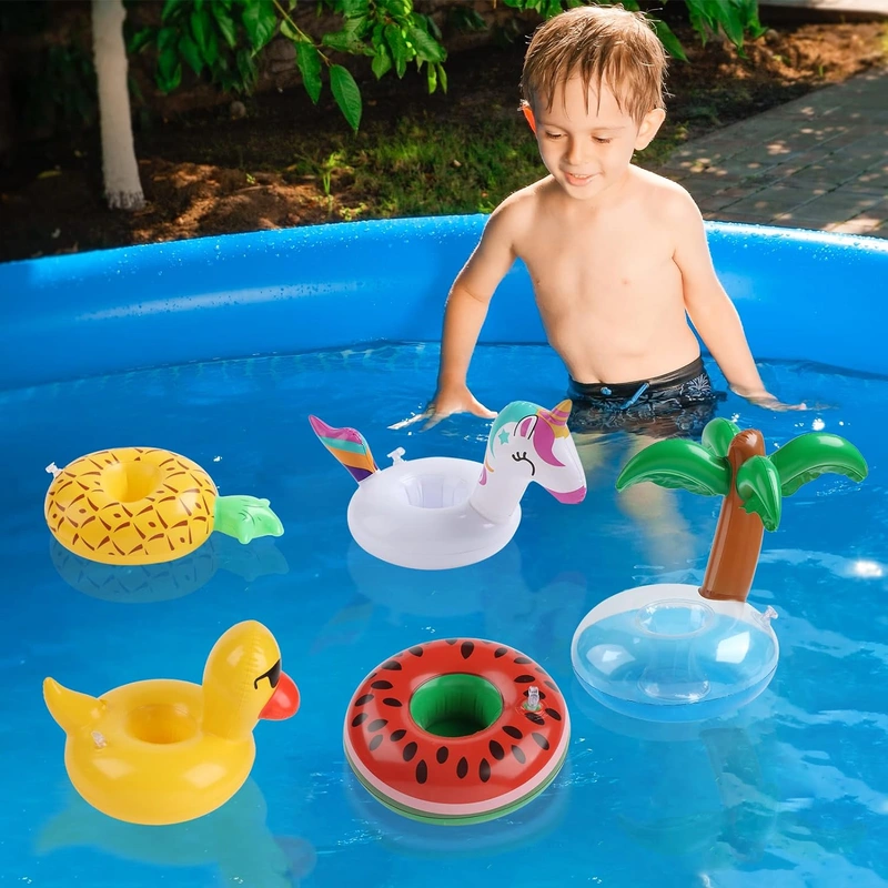 Guo Pool Drink Floaties, Coconut Tree Inflatable Drink Holders Floating ...