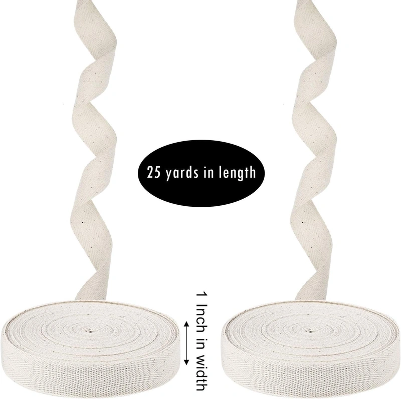 ZCtron Twill Tape Ribbon Soft Natural Twill Tape Herringbone Webbing ...