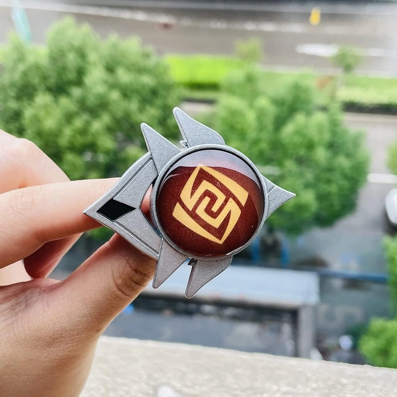 Guo Genshin Impact Vision Luminous Keychain, Gold Game Figure Key Chain ...