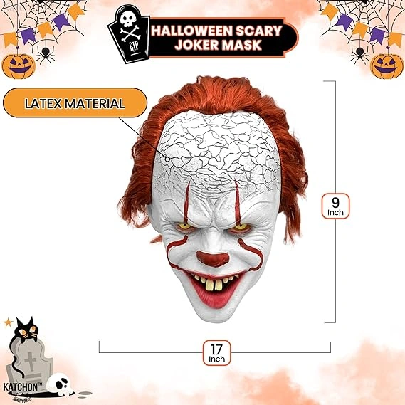 Guo Halloween Scary Clown Mask for Adults - Clown Scary Halloween Mask ...