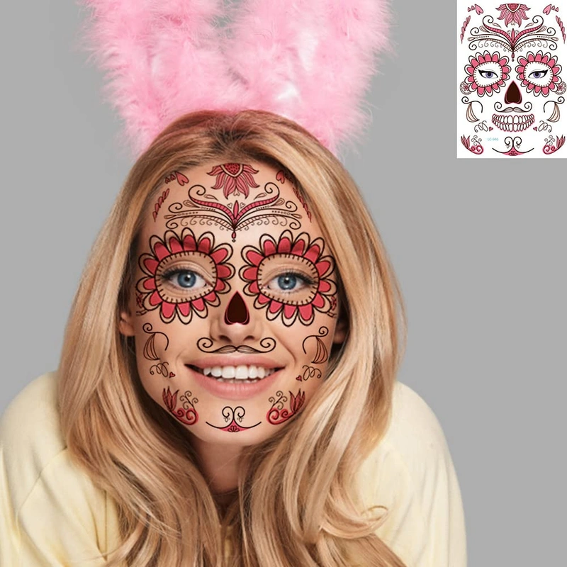 Guo Halloween Temporary Face Tattoos 8 sheets Face Tattoos Temporary ...