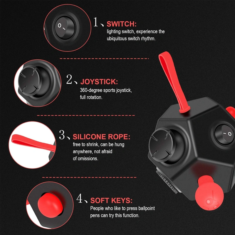 ZCtron Fidget Cube,12 Sides Premium Quality Fidget Cube Anti Decompression Relieves Stress and ...