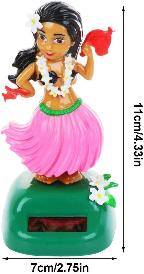 ZCtron 1 Pack Solar Powered Hula Girl Bobble Shaking Head Doll Car ...