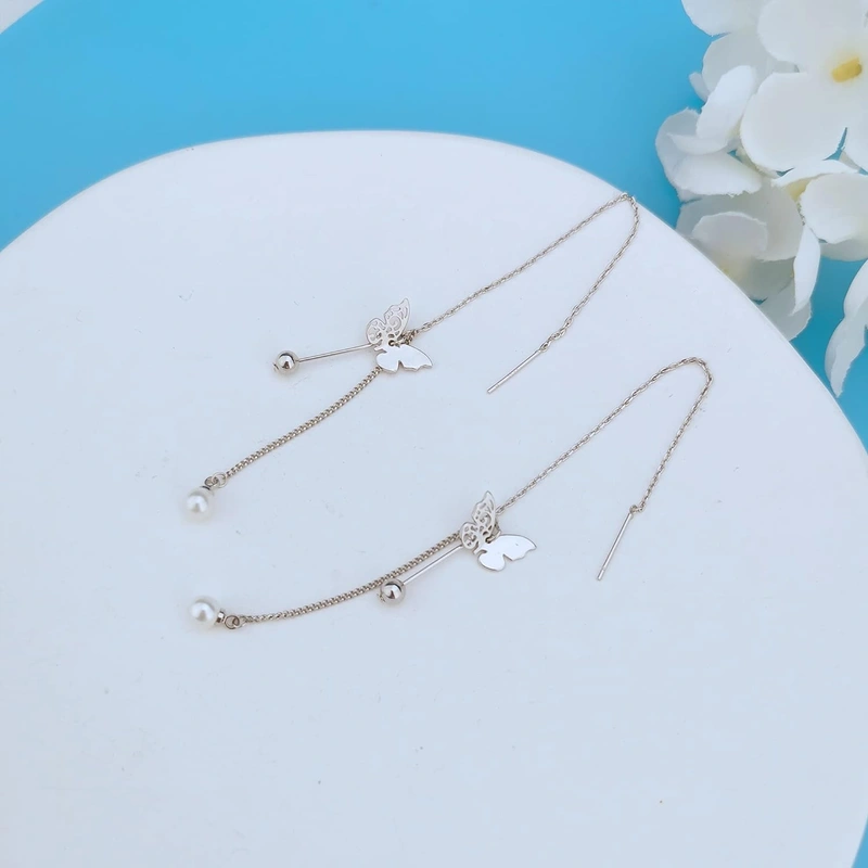 Guo Threader Dangle Earring Long Chain Twist Curved Tassel Earring Star ...