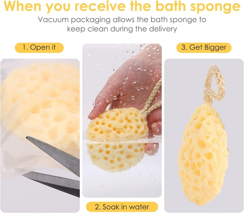 Guo Foaming Body Bath Sponges, Reusable Honeycomb Bath Sponges, 2 Pack ...