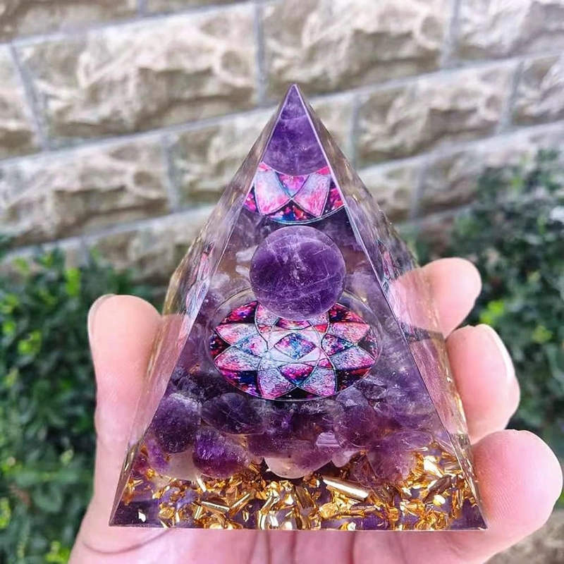 ZCtron Orgone Pyramid Crystal Pyramid,Amethyst Crystal Sphere Pyramid ...