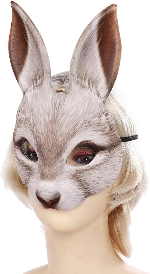 Guo 3 PCS,Bunny Mask Animal Half Face Rabbit Ear Mask for Easter ...