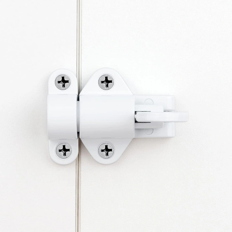Guo 6 Packs Self-Closing Latches，White Spring Door Lock，Resilient Bolt ...