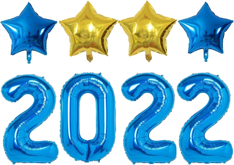 Guo 8 Pack 40 Inch Blue 2022 Balloons Foil Mylar Balloons for 2022 New ...
