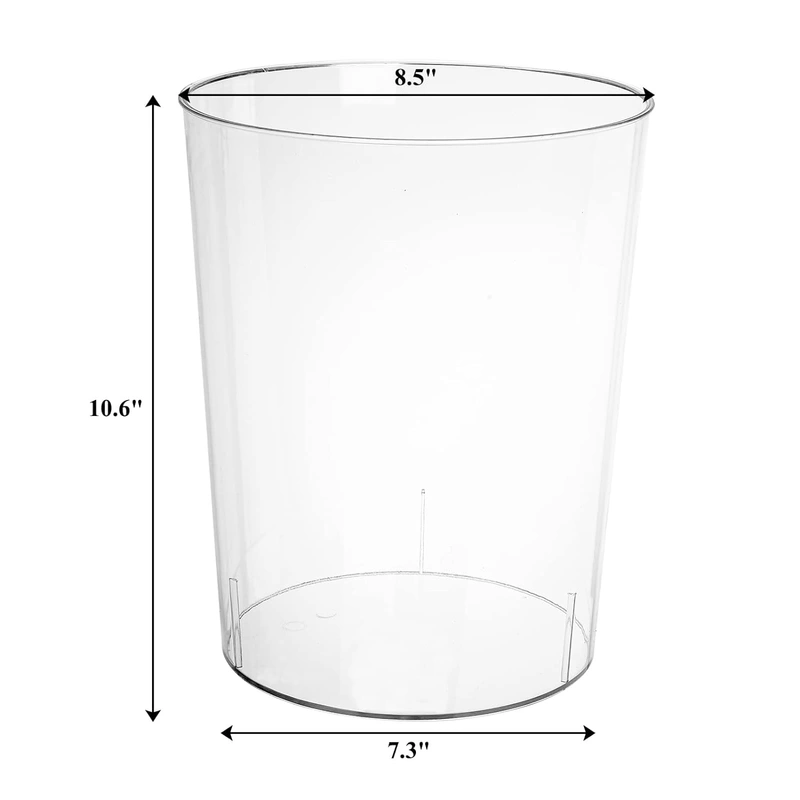 Guo 2 Piece Plastic Waste Basket,Clear Round Wastebasket Small Waste ...