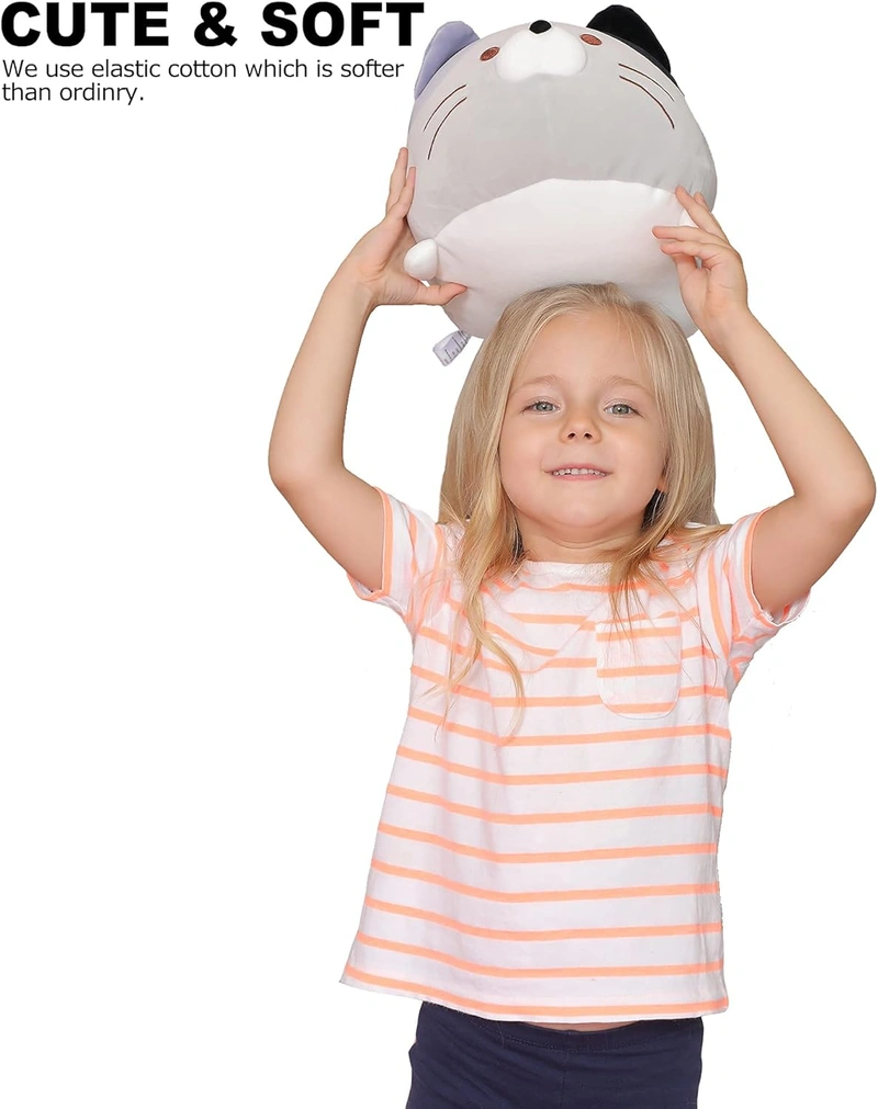 Guo Super Soft Cat Plush Toy, Fluffy Chubby Kitty Stuffed Animal ...