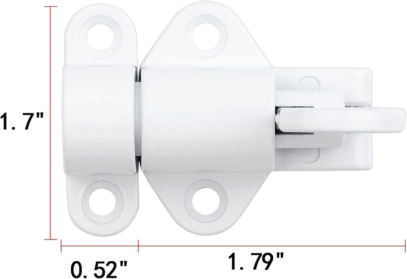 Guo 2 Packs Self-Closing Latches，White Spring Door Lock，Resilient Bolt ...