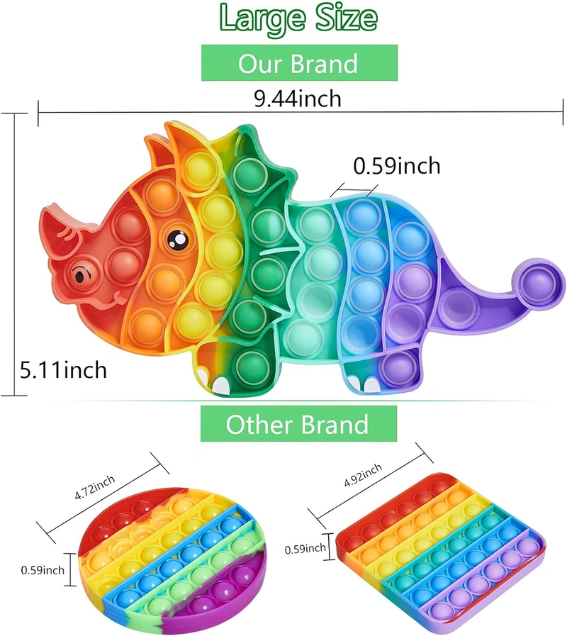ZCtron 2 Pack Big Size Pop Fidget Toys - Jumbo Push Pop Bubble Popping ...