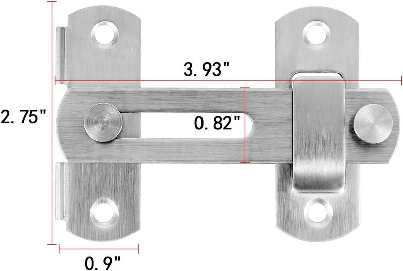 ZCtron 4 Packs Barn Door Latches,3.93” x 2.75” Brushed Nickel Stainless ...