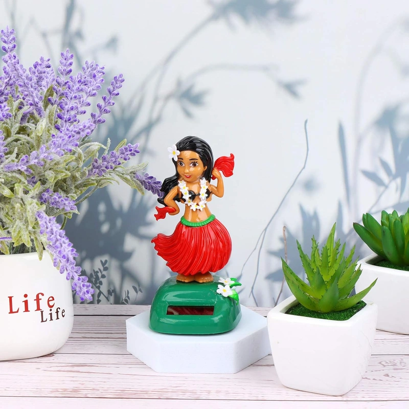 ZCtron 2 Pack Solar Powered Hula Girl Bobble Shaking Head Doll Car ...