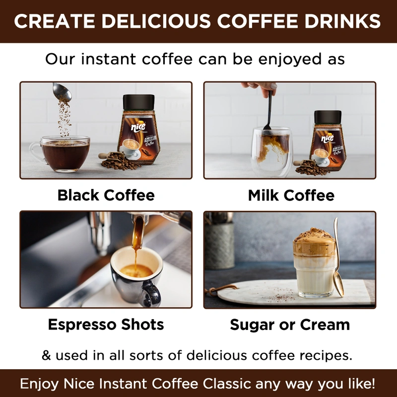 Nice Instant Classic Coffee- Rich Aroma & Smooth Taste Instant Coffee ...