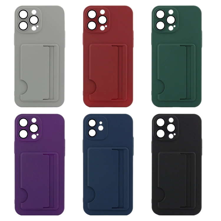 Solid Color Design fashionable mobile phone case with card Holder for ...
