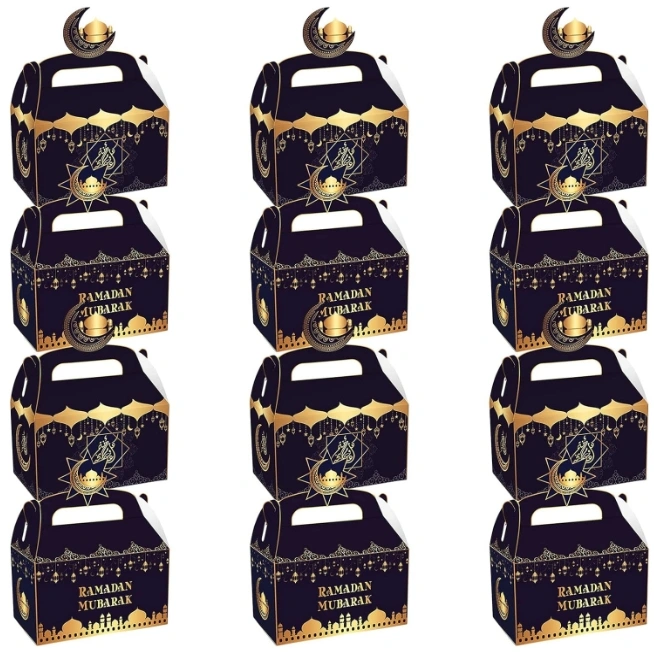 Muslim Ramadan/Eid Mubarak foldable Paper Gift Boxes Islamic Ramadan ...