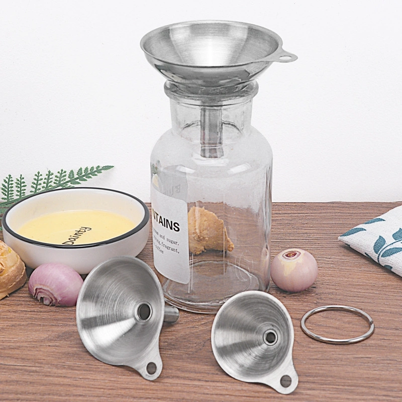 3 in 1 Stainless Steel Funnel Mini Funnel Oil Leaking Wine Leaking ...