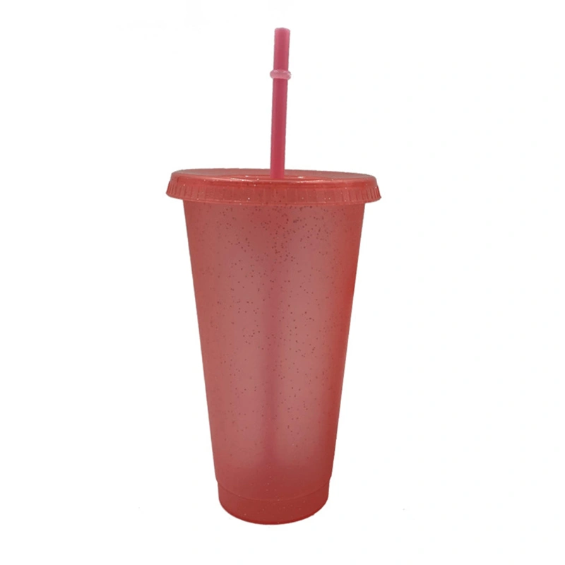 400/500ml Straw Drinking Cup Large-capacity Wide Mouth Lid Plastic ...