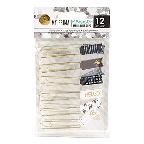 Prima Marketing Planner Banner Paper Clips Golden 8.64 x 14.73 x 0.64cm ...