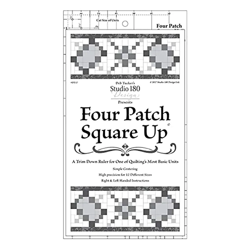 Studio 180 Design Four Patch Square Up Quilting Tool Black and White 7 ...