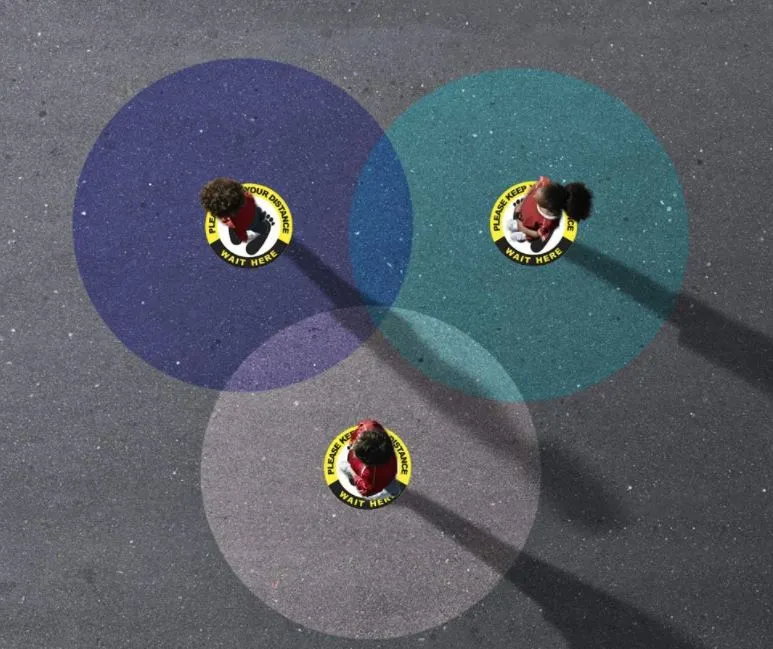 Prime - 10 Pack Social Distancing Floor Decals, 11" Round Removable ...