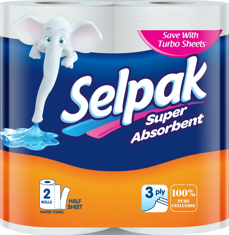 Selpak Super Absorbent Paper Towel 80 Sheets 3 Ply Pack Of 2 Rolls ...