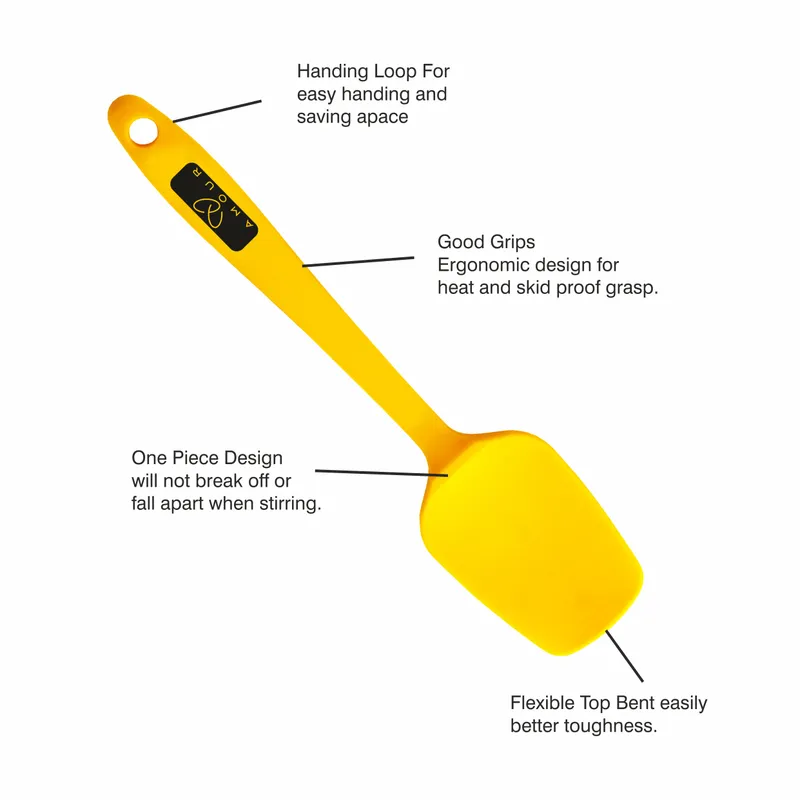 Amour Ultra Premium Silicone Spatula 9 Pcs Set, Yellow Rubber Spatulas ...