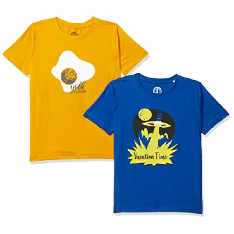 SZ Blue And Yellow Joshua Tree Boys Regular Fit T-Shirts Pack Of 2 3-4 ...