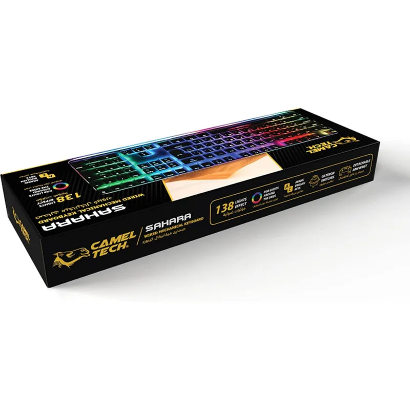 Camel Tech Sahara Mechanical Keyboard Arabic/English 108 Keys -Blue ...