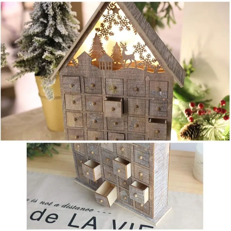 Nibeminent Advent Calendar Glowing Snow House Christmas Calendar 24 ...