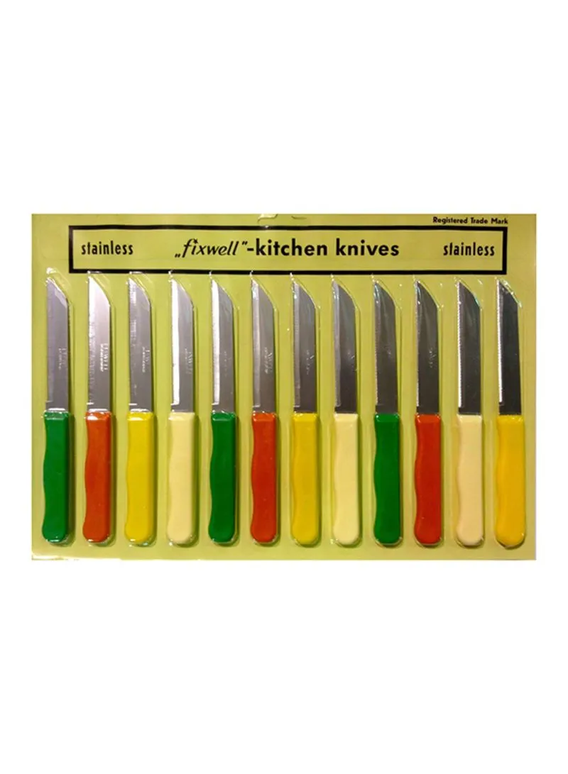 Fixwell 12 Pieces German Fruit Knife Set Multicolour 18Centimeter ...