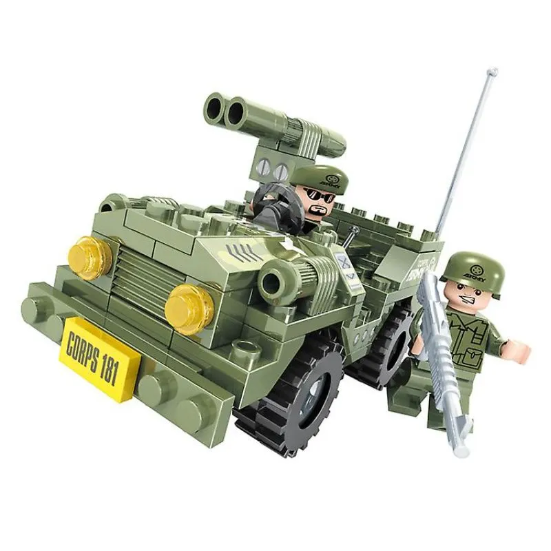 Ausini Military Vehicle Brick Cool Mini Army Set Building Toy Blocks ...